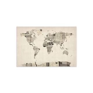 Vintage Postcard World Map Print On Acrylic Glass by Michael Tompsett ...