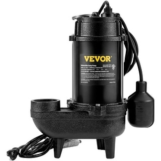VEVOR Sewage Pump Submersible Ejector with 2Discharge 10 ft Piggy-back ...