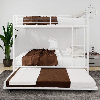 Full Square Tube Iron Bunk Bed (Safety Rails), Minimalist, Easy ...