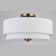 Burnaby Mid-Century Modern Ceiling Mount Light White Linen Drum Shade ...