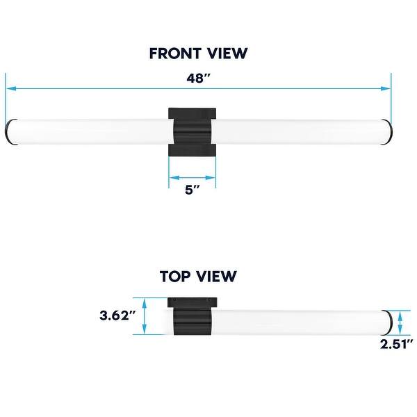 Luxrite LED Black Bathroom Vanity Light Fixtures 48 Inch 5CCT 38W 3000 ...