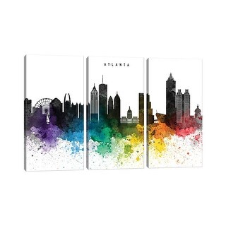 iCanvas "Atlanta Skyline Rainbow Style" by WallDecorAddict 3-Piece ...
