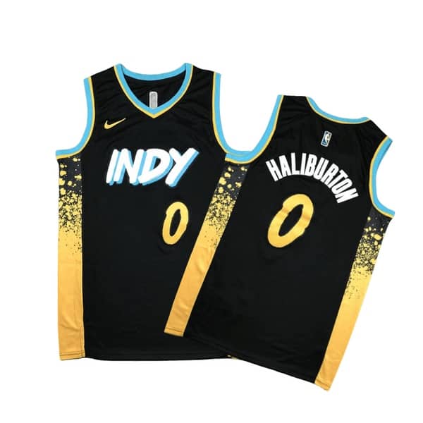Youth Indiana Pacers Tyrese Haliburton Black 2023-24 City Edition ...