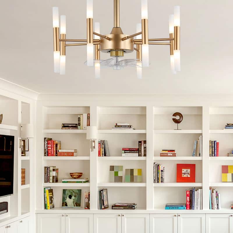 Bella Depot 6-Lighr Gold French Country Metal Candle Ceiling Fan 6 ...