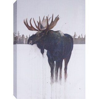 ArtMaison Canada. Golden Moose 32 x 48 inch Canvas Wall Art Abstract ...