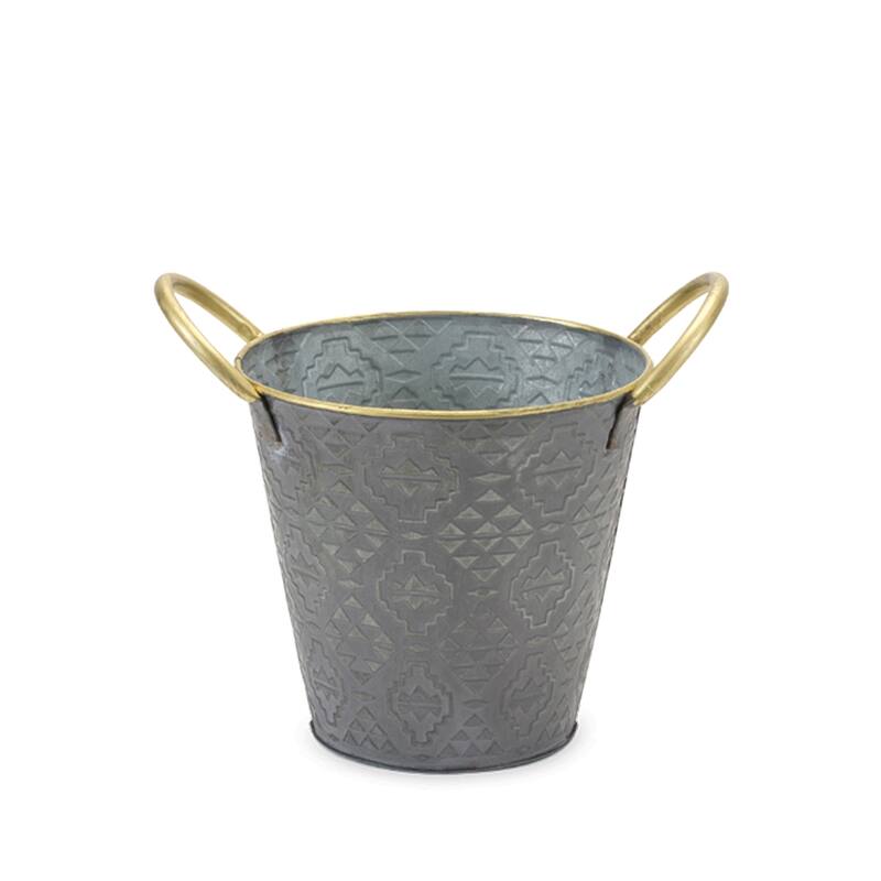 Metal Aztec Pail Planter (Set of 3) - Overstock - 38297510