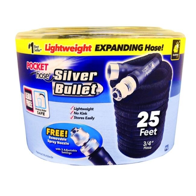 Pocket Hose Silver Bullet Expanding Black Fabric Garden Hose 4.85 x 6.35 x 6.05 Bed Bath Beyond 33489812