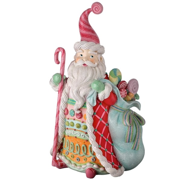 21" Resin Pastel Peppermint Candy Santa - Bed Bath & Beyond - 34663261