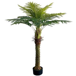 6ft Royal Palm Tree in Black Pot with Realistic Silk Leaves by Floral ...
