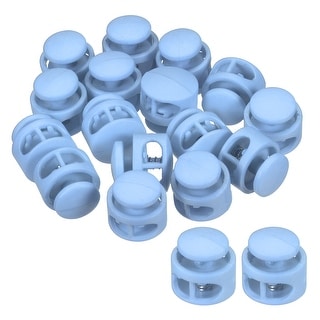 16Pcs 0.7" Dia Cord Locks Double Hole Cord Fastener Blue - Bed Bath ...