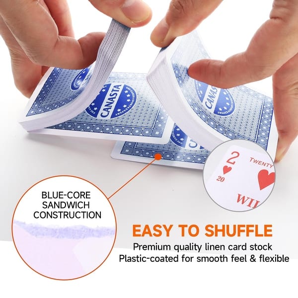 GSE™ Canasta Cards Game Set with 2-Deck Blue Canasta Cards with Point ...