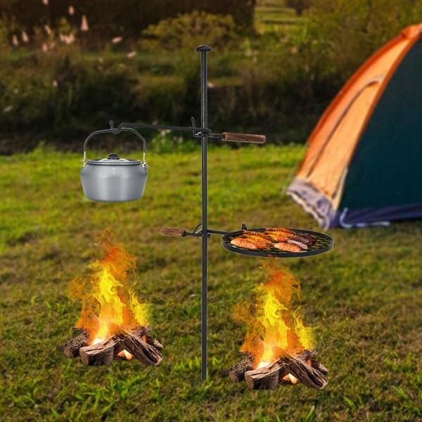 Campfire Grill Grate 2in1 Fire Pit Grill 360° Adjustable - On Sale ...