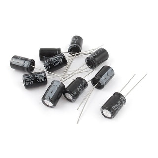 10 Pcs 35V 220uF 105C Radial Lead Electrolytic Capacitor 8mm x 12mm - Black - Bed Bath & Beyond ...