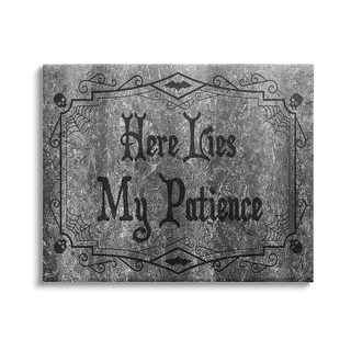 Stupell Here Lies My Patience Tombstone Canvas Wall Art, Design by Lil ...