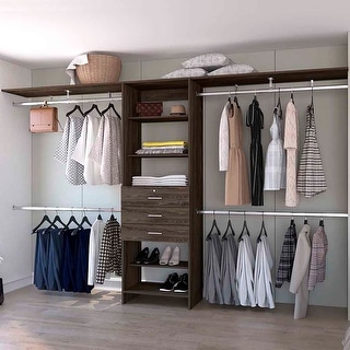 Brentwood 3-Drawer 4-Shelf Closet System Dark Walnut - Bed Bath ...