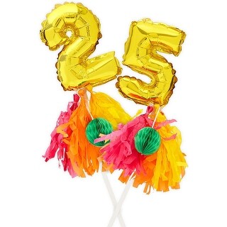 Gold Cake Topper Number Balloons, Number 25 Balloon (7.5 In) - Bed Bath ...