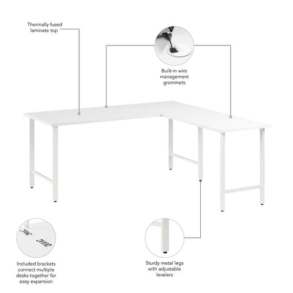 Hustle 72W L Shaped Desk with Metal Legs by Bush Business Furniture ...