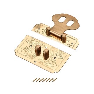 Wood Case Box Rectangle Hasp 65x52mm Closure Brass Antique Latches ...