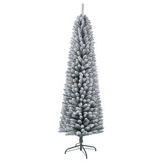 7ft Artificial Christmas Tree slim Trees with flocking Includes White ...