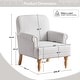 Upholstered Accent Sofa Linen Club Chair with Legs for Living Room ...