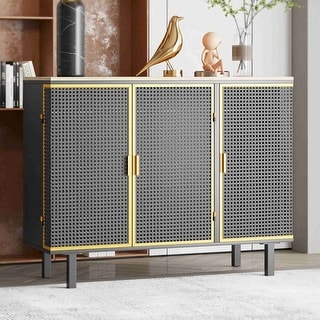 40.35" Wide 3 Doors Modern Sideboard, Freestanding Sideboard Storage ...