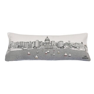35" White Madison Daylight Skyline Lumbar Decorative Pillow - Bed Bath ...