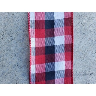 Red White And Black Checked Wired Ribbon - Bed Bath & Beyond - 36880306