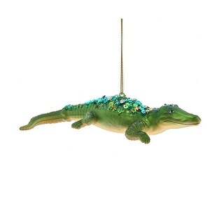 Set of 8 Green Alligator Christmas Figurine Ornaments 6" - Bed Bath ...