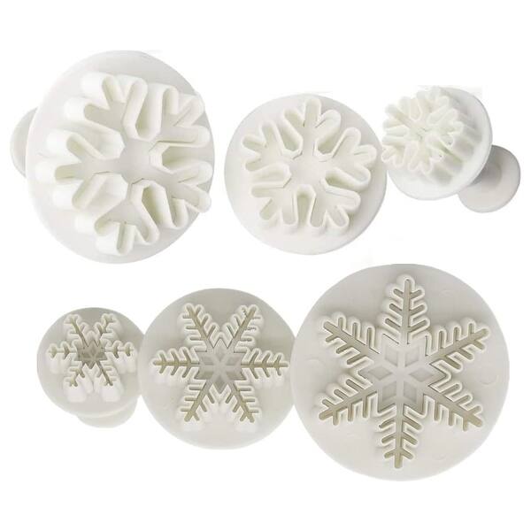 Snowflake Cookie Cutters With Plunger Stamps Embossing Tools set of 3 ...