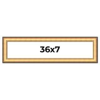 36x7 Frame Gold Plein Aire Solid Wood Picture Frame Width 2 Inches ...