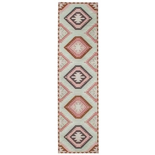 Suzie Pink and Green Pastel Tribal Pattern Runner Rug - Bed Bath ...