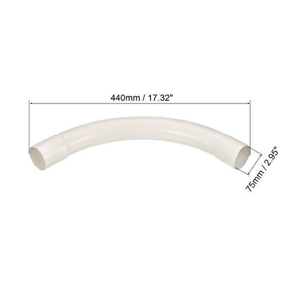 PVC Water Pipe Elbow Fitting 75mm ID 440mm Length Tube Adapter, White ...