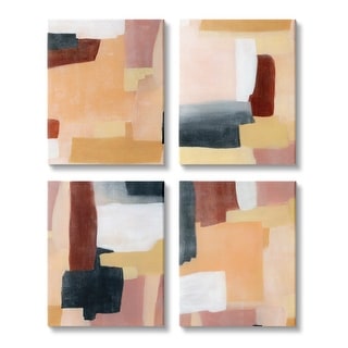 Stupell Color Block Abstraction Neutral Beige Brown, 4pc Multi Piece ...