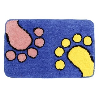 Home Outdoor Nonslip Footprints Mat Scrape Doormat 24" x 16" - Blue ...