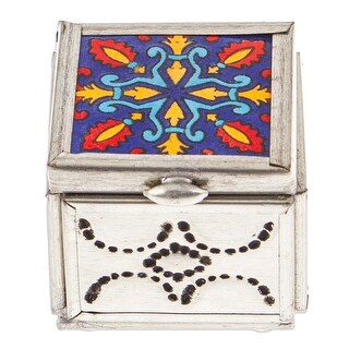 Novica Handmade Twilight Reflections Tin And Ceramic Jewelry Box - Bed ...