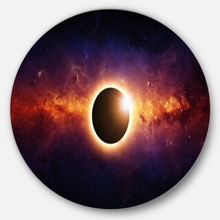 Designart 'Full Eclipse View' Modern Spacescape Large Disc Metal Wall ...