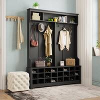 Entryway Bench 60" Wide Hall Tree with Ample Storage Space - Bed Bath ...