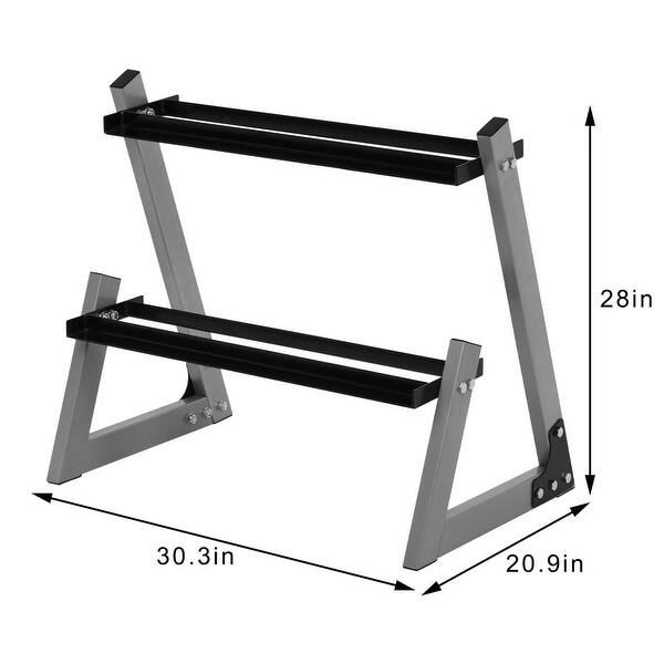 Z Shaped Structure Two Layer Dumbbell Rack Storage Rack Indoor Home ...