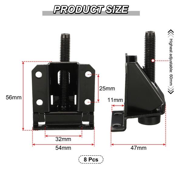 8x Leveling Feet Adjustable Furniture Feet Levelers Table Leg Leveler ...