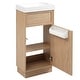 15.75" Compact Rustic Bathroom Vanity, Space-Saving Cabinet with Resin ...