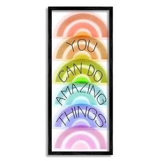 Stupell You Can Do Amazing Things Phrase Stacked Rainbows Framed Wall ...
