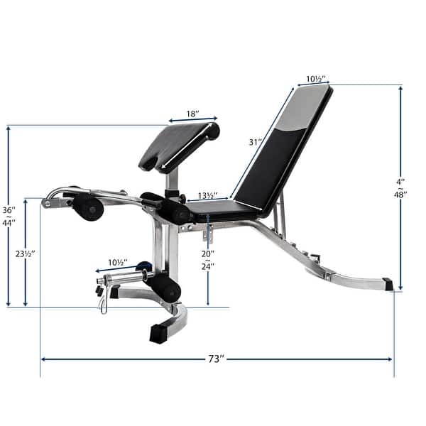 6 plus 3 Positions Adjustable Weight Bench with Leg Extension Exercise ...