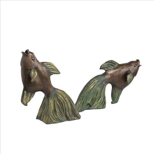 Design Toscano Asian Dancing Betta Fish Spitting Cast Bronze Pond ...