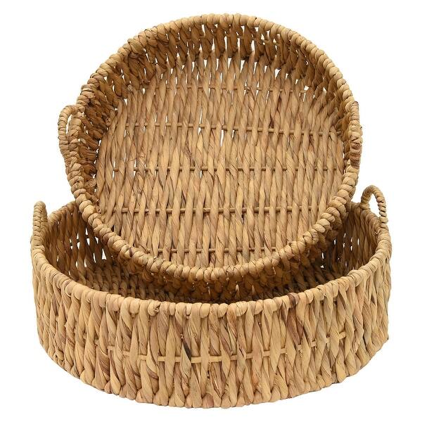 Plutus Brands Tray - Water Hyacinth in Brown Natural Fiber Set of 2 ...