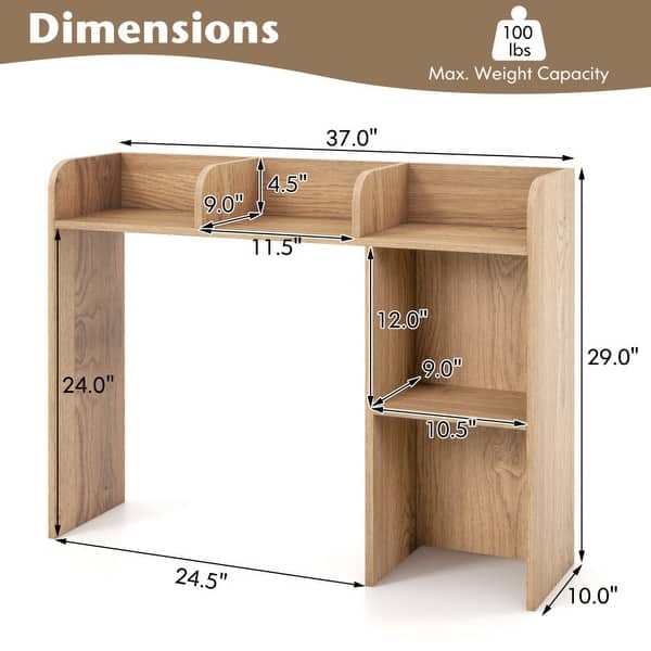 3-Tier Multipurpose Desk Bookshelf with 4 Shelves - Bed Bath & Beyond ...