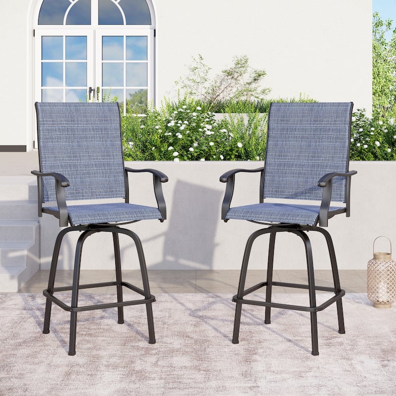 Outdoor All-Weather Swivel Patio Bar Stools With Arms(Set of 2/4/6 ...
