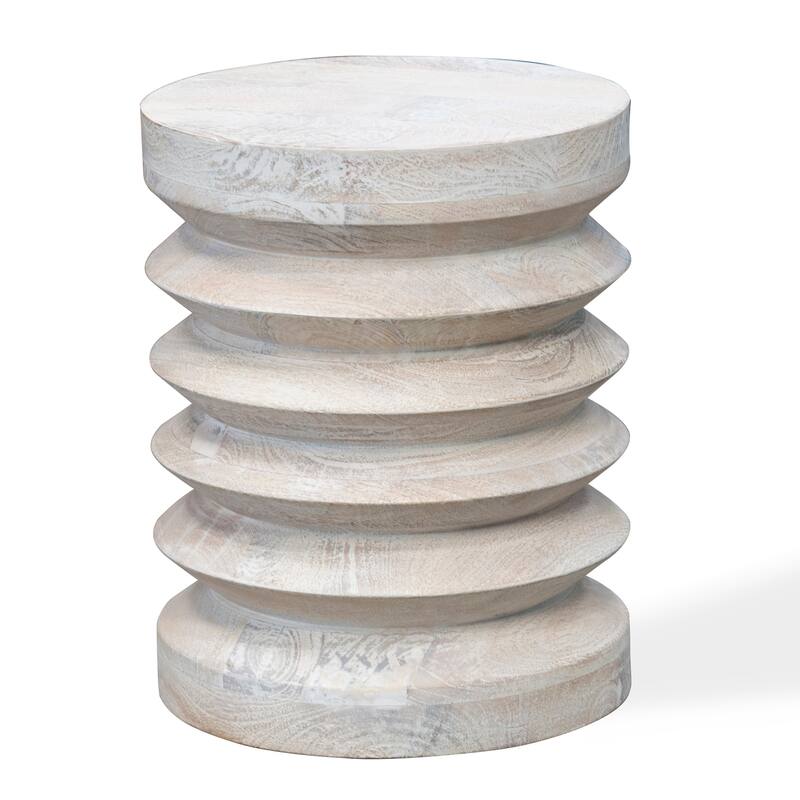 Owen Side Table Whitewash - Overstock - 32301259