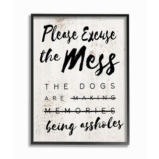 Stupell Excuse Mess Funny Word Dogs Pet Textured Design,11x14, Design ...