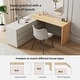 55.2 Inch White Corner L-Shaped Dressing Table with 6 Drawers Perfect ...