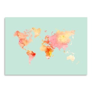 Americanflat - World Map Pastel Watercolor by Amy Brinkman - 16"x20 ...